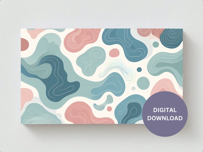 Minimalist Watercolor Landscape Print | Abstract Organic Shapes in Pale ...