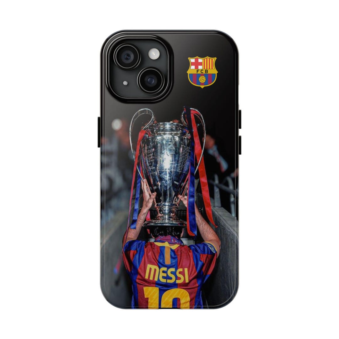 Phone Case, Lionel Messi Barcelona Soccer Champions League Trophy ...