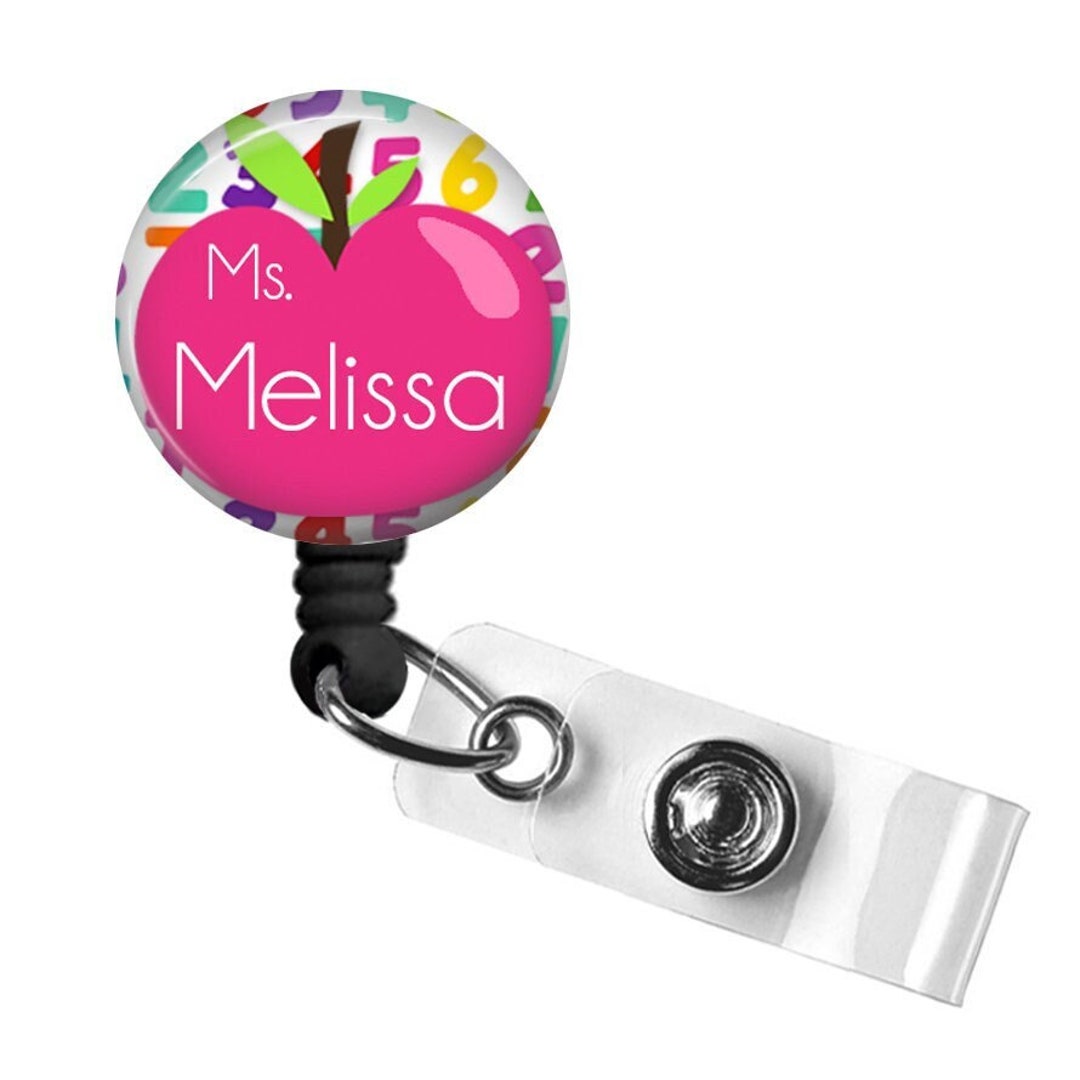 personalized-teacher-badge-holder-lanyard-teacher-badge-reel-etsy
