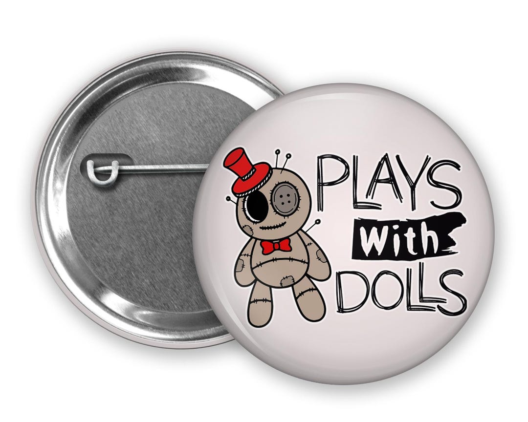 Pinback Button Voodoo Doll, Backpack Pins, Halloween Flair, Funny Pin ...