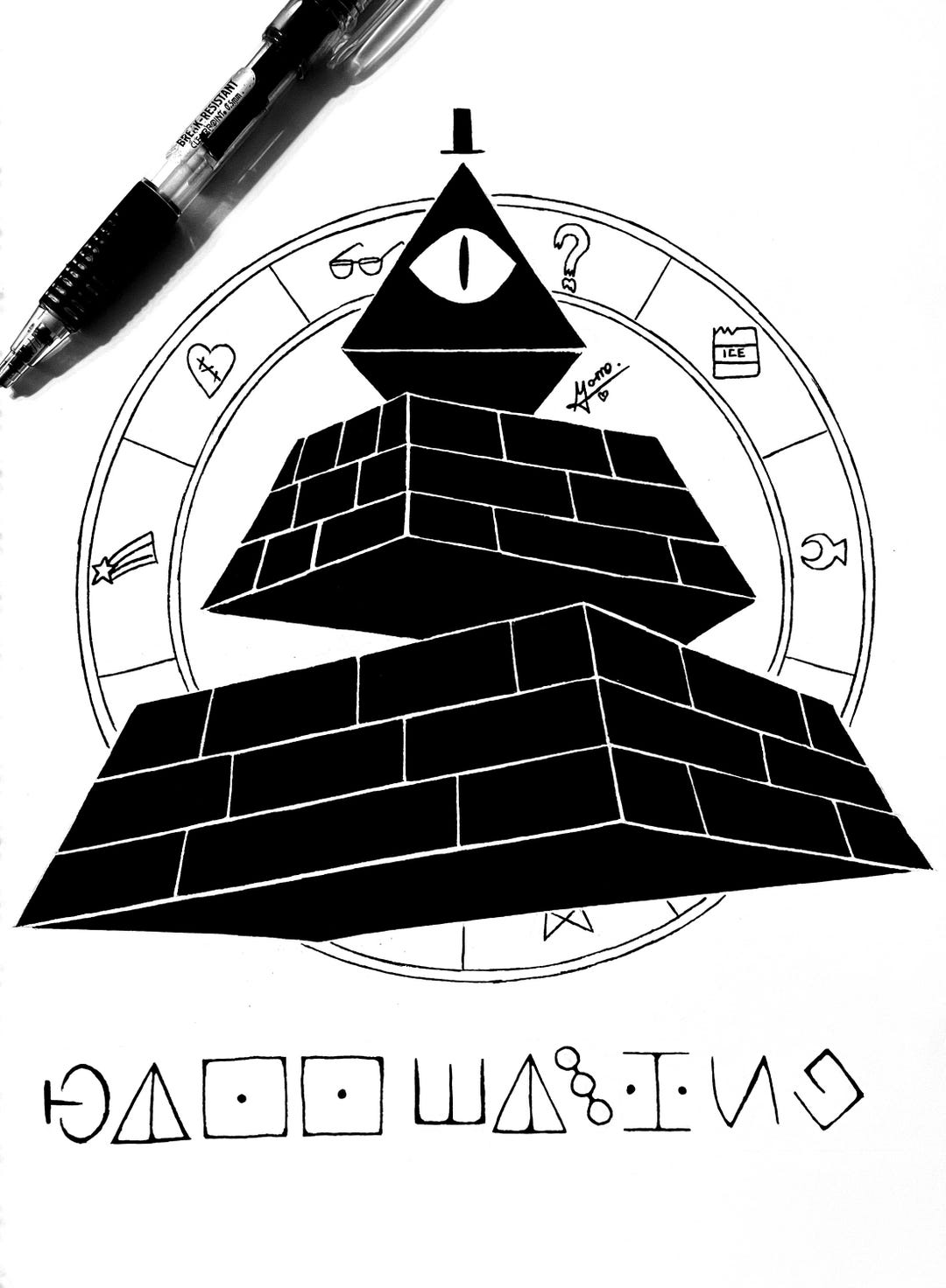 Hand Drawn Gravity Falls Bill Cipher Art Prints! - Etsy