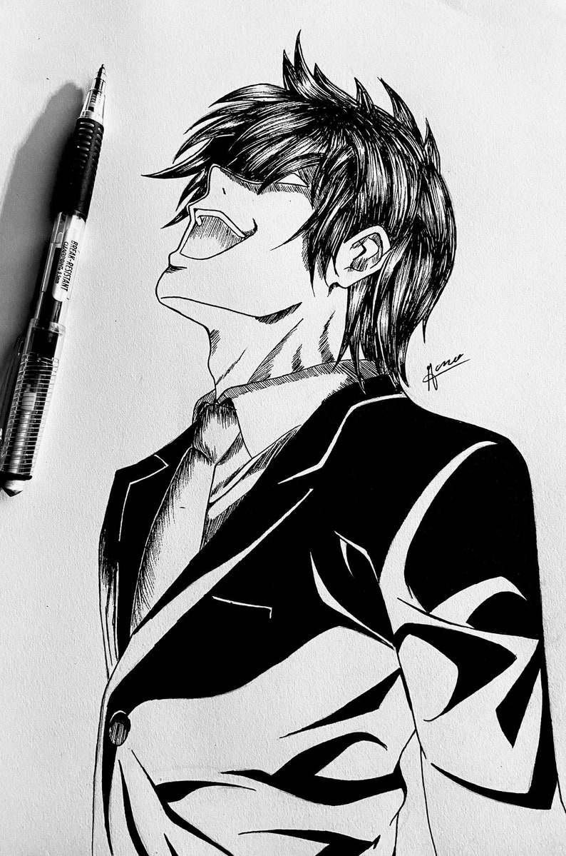 Hand Drawn Light Yagami Anime Art Prints - Etsy