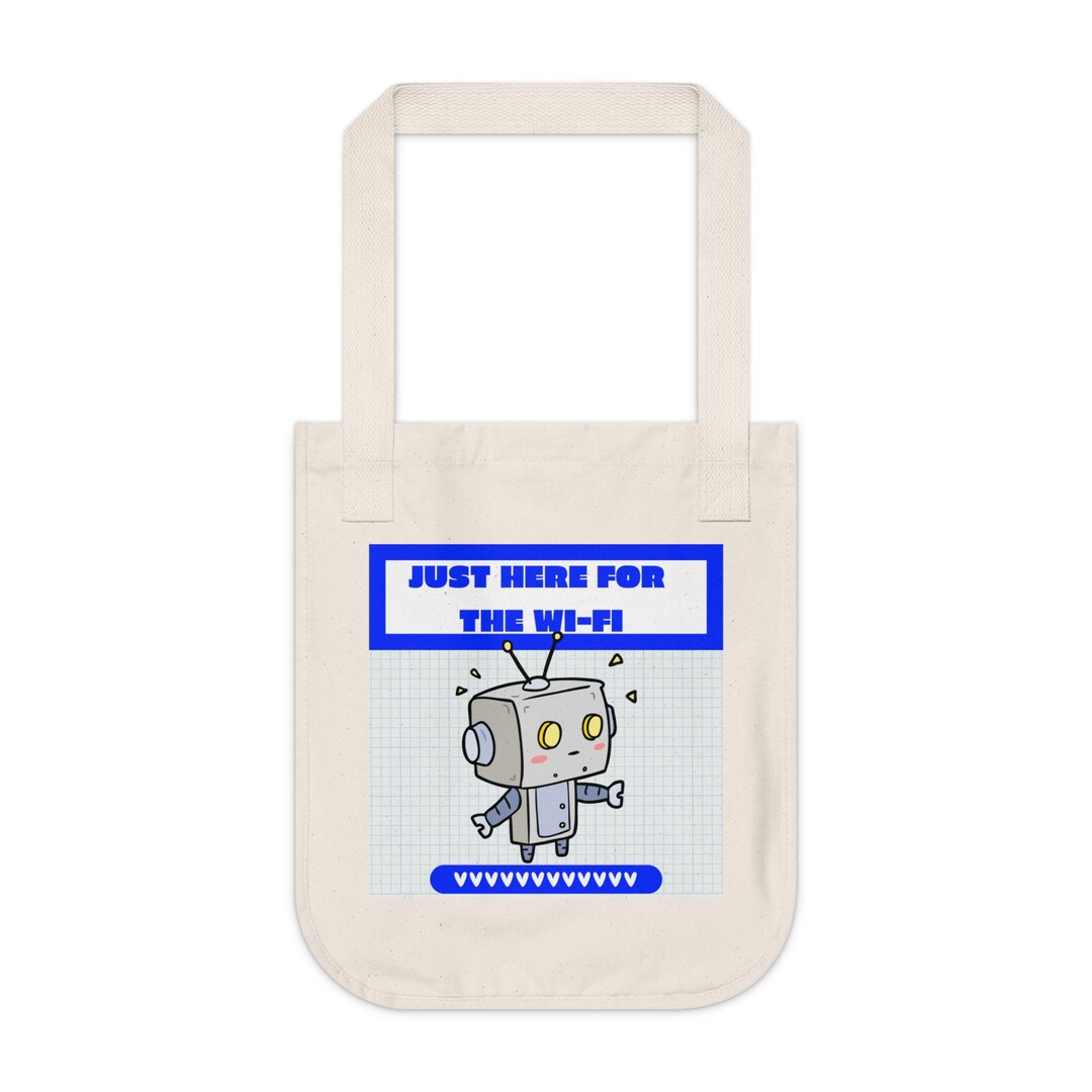 Funny Robot Canvas Tote Bag: Introvert Humor, Tech Gift - Etsy