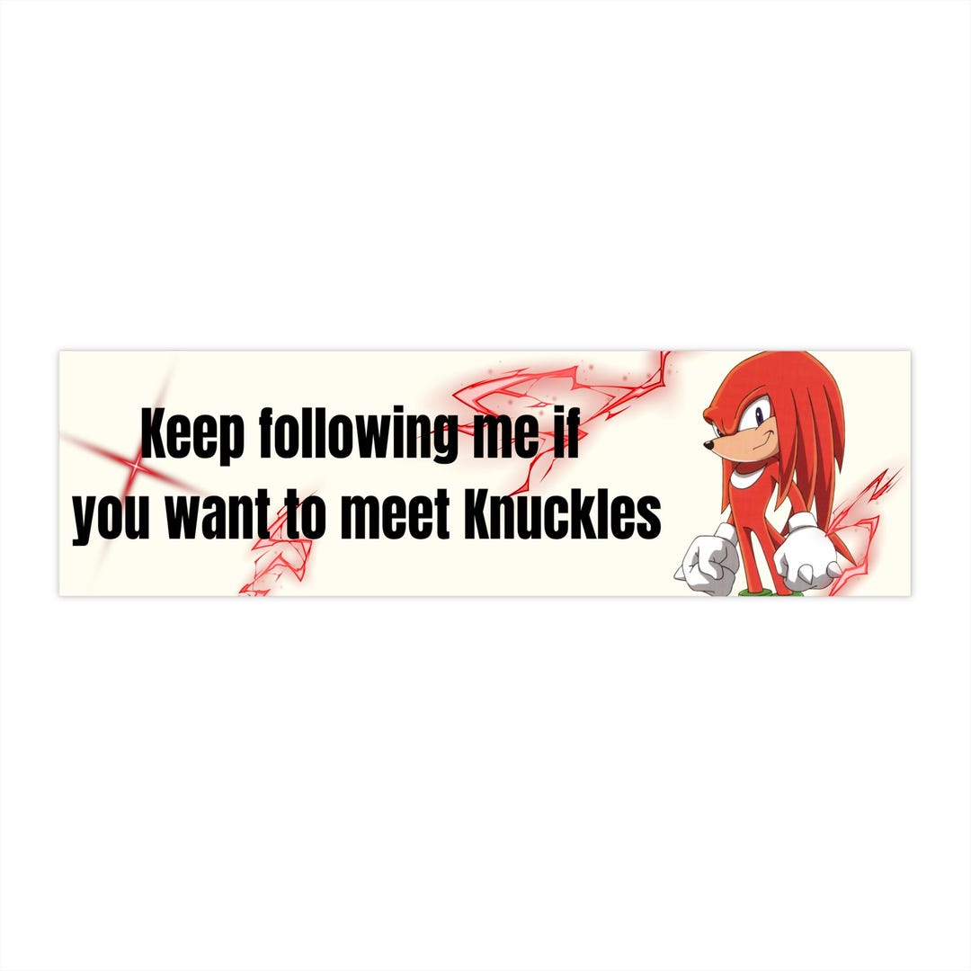 Sonic the Hedgehog Knuckles Bumper Sticker, Funny Vinyl Car Decal, Keep ...