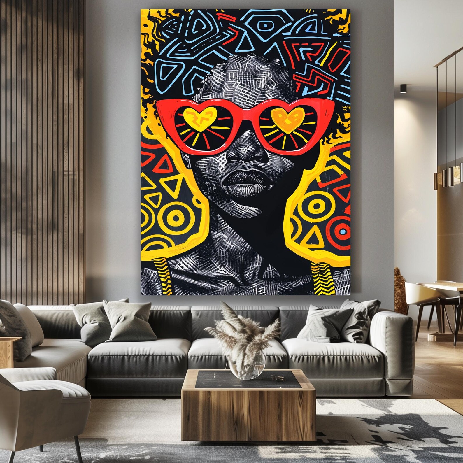 African Pop Art Black Art Canvas Christmas Gift Large Artwork Modern ...