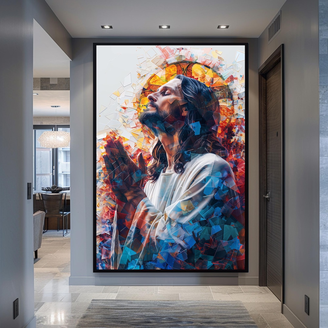 Jesus Art Christian Interior Design Christian Wall Decor Prayer Canvas ...