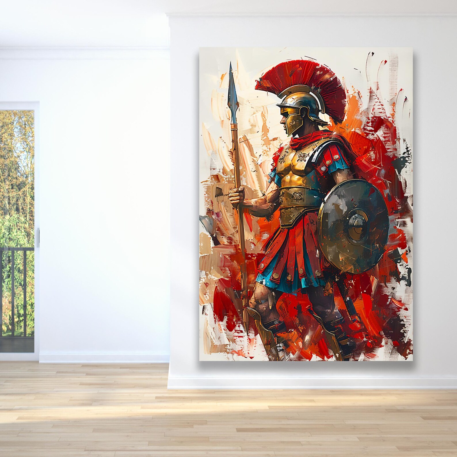 Roman Warrior Art, Canvas Wall Decor, Wall Art, Ancient Soldier Art ...
