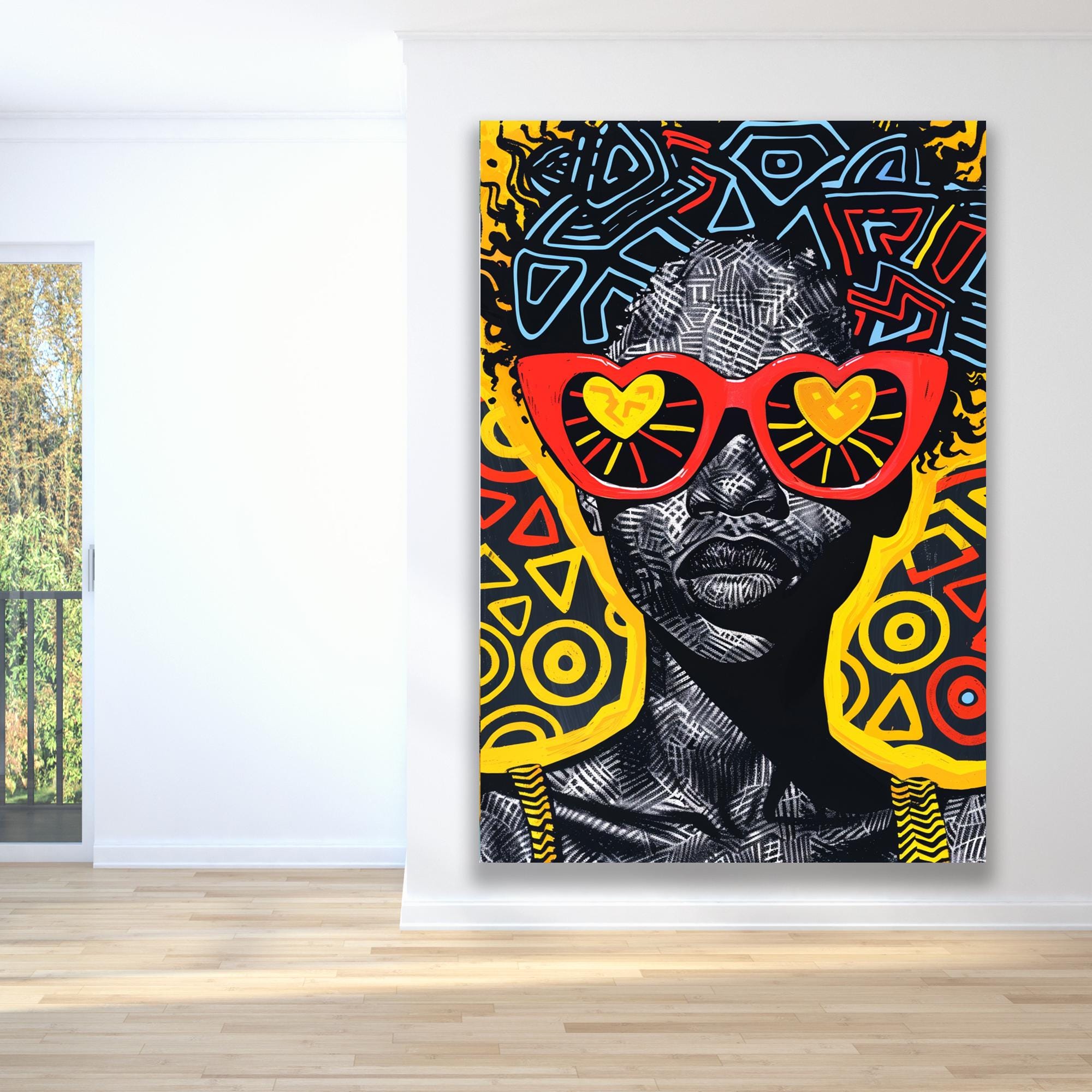 African Pop Art Black Art Canvas Christmas Gift Large Artwork Modern ...