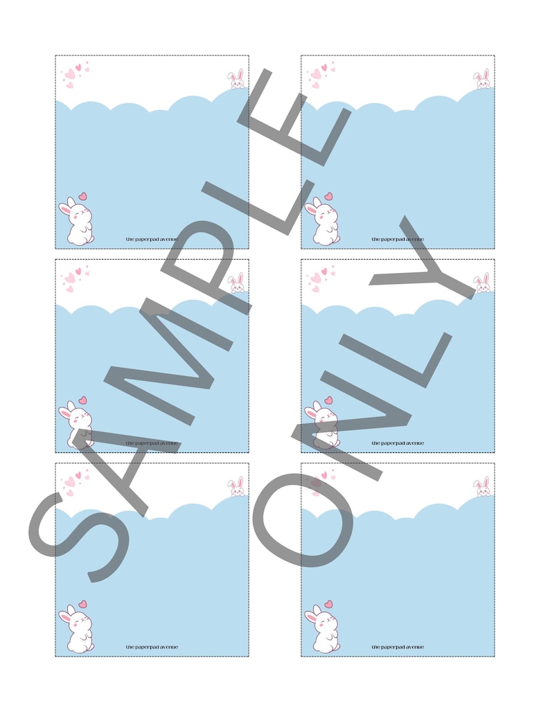 Blue Memo Pad, Cute Stationery Printables Notepad, Instant Digital ...
