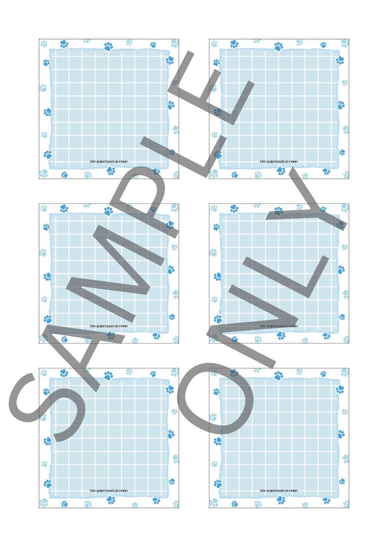Blue Memo Pad, Cute Stationery Printables Notepad, Instant Digital ...