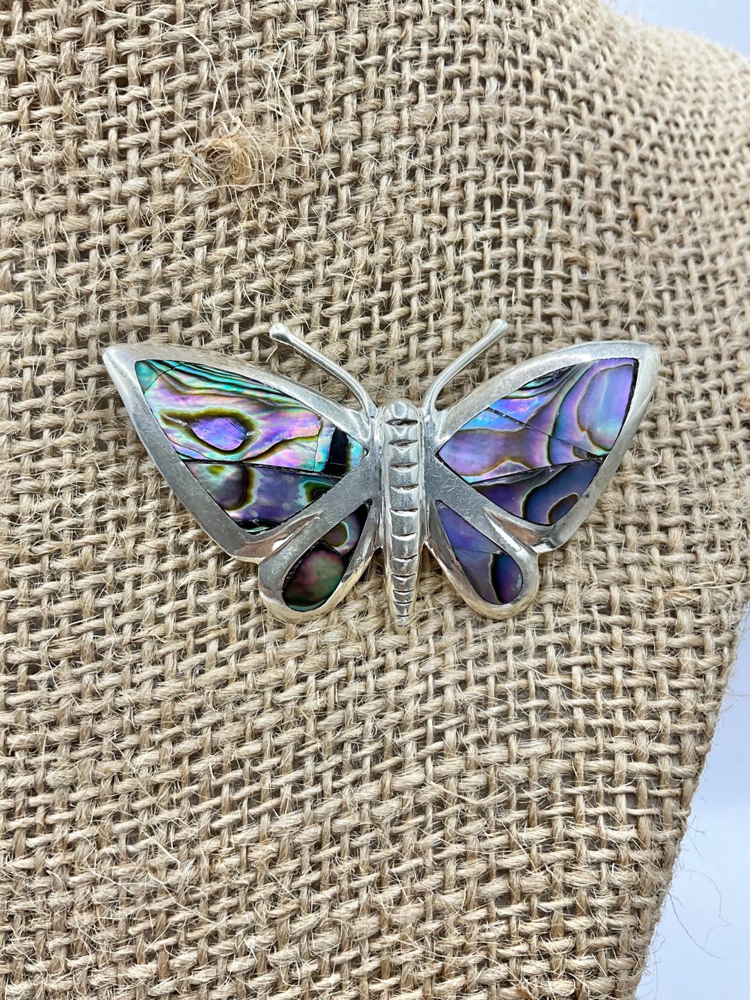 Butterfly Brooch- Inlayed Abalone Shell and Sterling Silver Brooch/pin ...