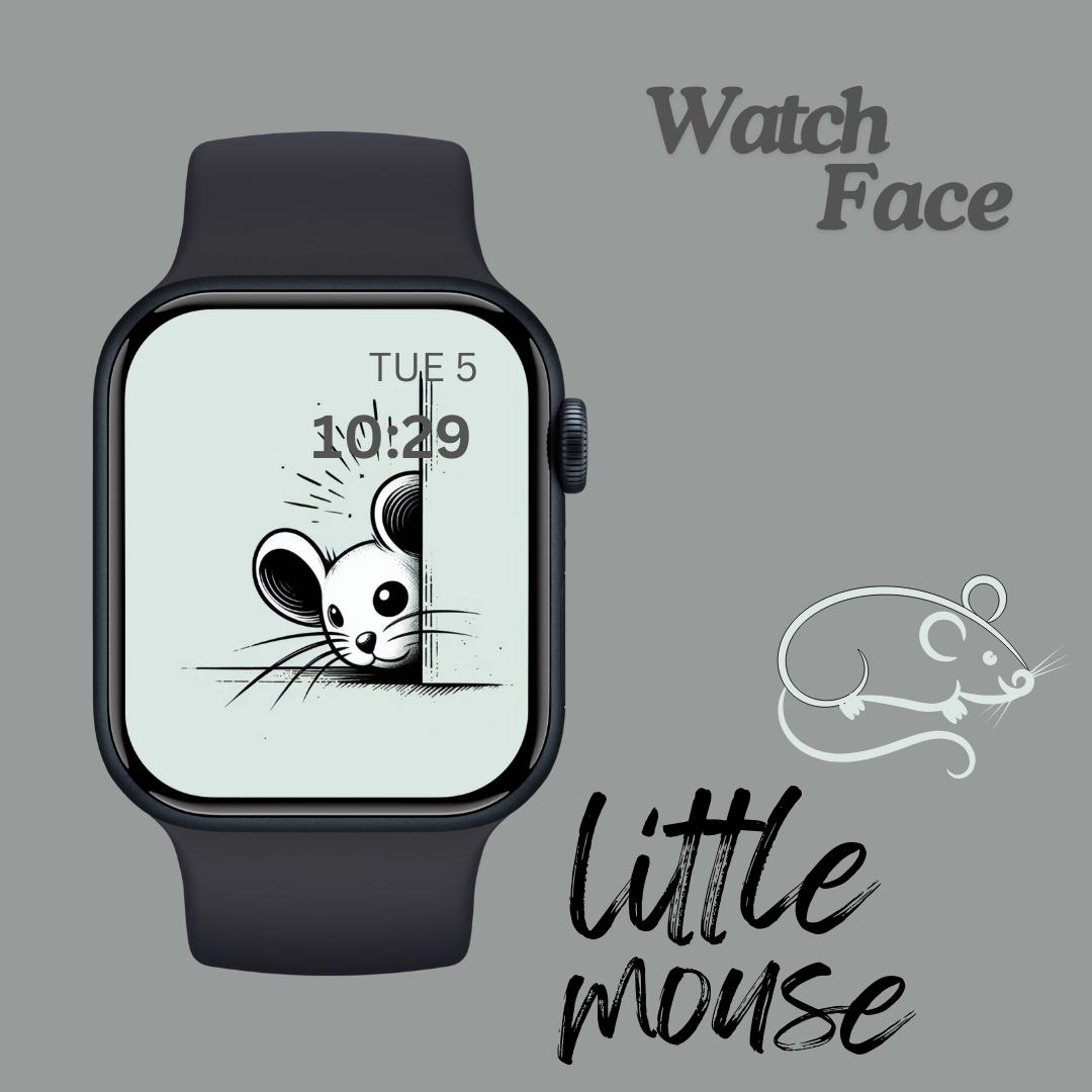 Minimalistic Mouse Snarling Watch Face on Mint Background, Sweet ...