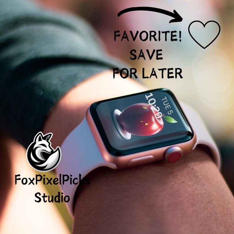 Red Apple Watch Face Wallpaper for Apple Devices Instant Digital ...