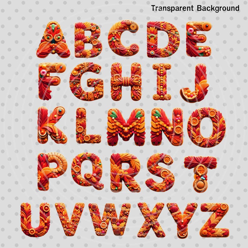 Thanksgiving Turkey Alphabet | PNG SVG Letter Set (digital Download) - Etsy