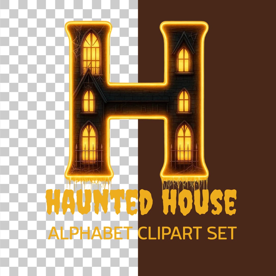 Halloween Haunted House Alphabet Clipart Set - Etsy France