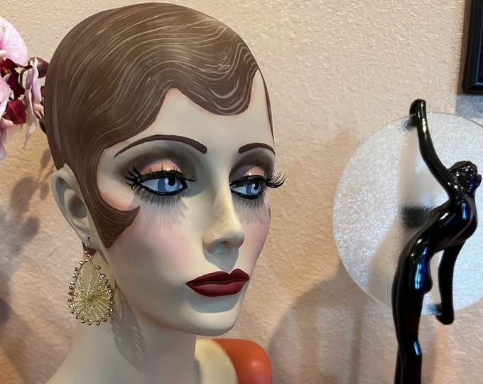 Vintage Style Art Deco Flapper 16" Mannequin Head/ Hat Stand #329 - Etsy