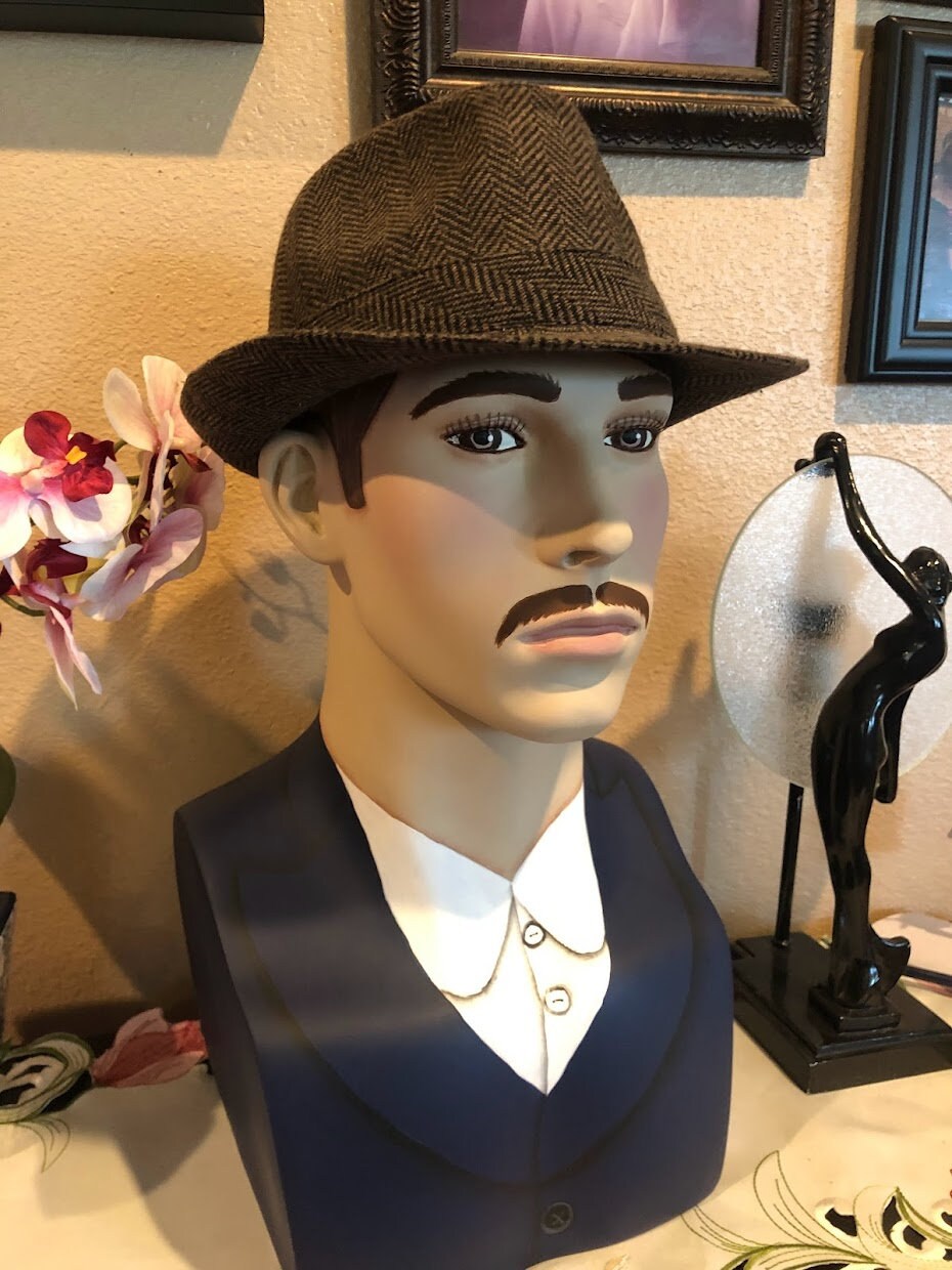 Vintage Style Art Deco Flapper 19 Male Mannequin Head/ - Etsy