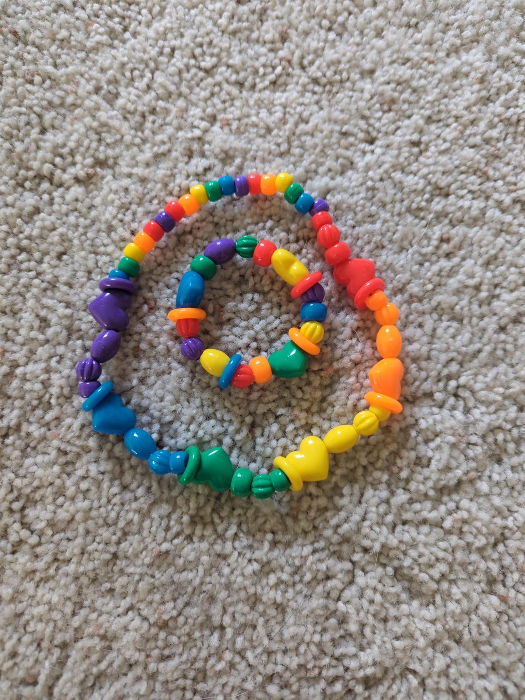 Fidget Rainbow Kandi Bracelet and Choker With Funky Beads - Etsy