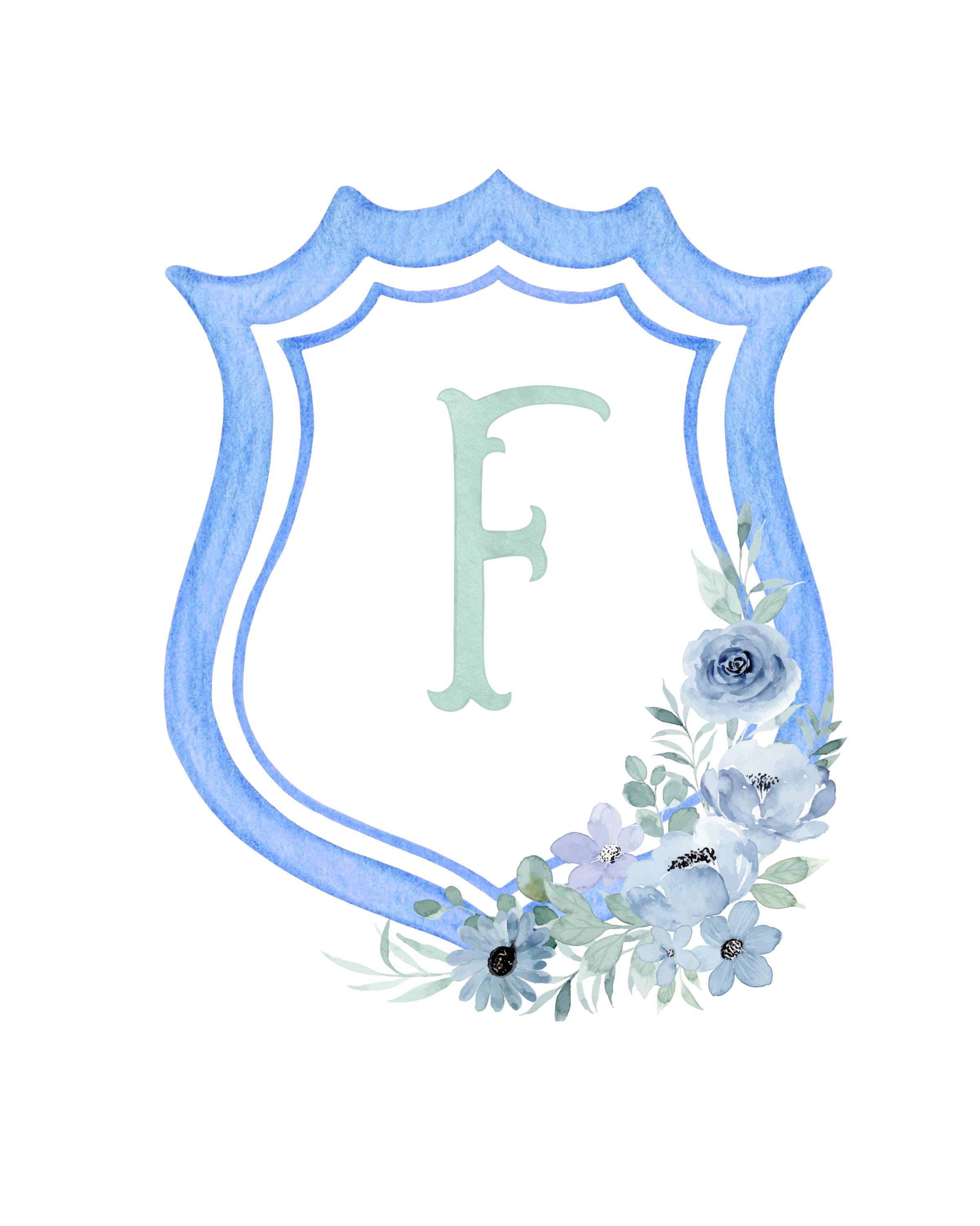 Custom Watercolor Crest: Personalized Wedding, Family Monogram (digital ...