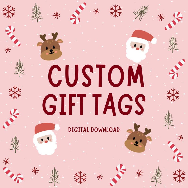 Pink Preppy Christmas Gift Tags - Etsy