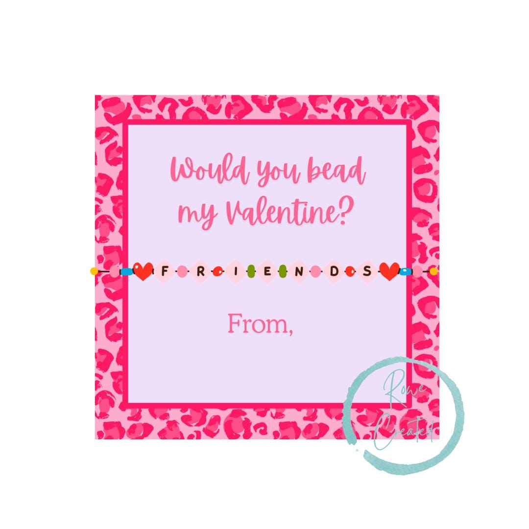 Bracelet Valentine Printable | Digital Download - Etsy