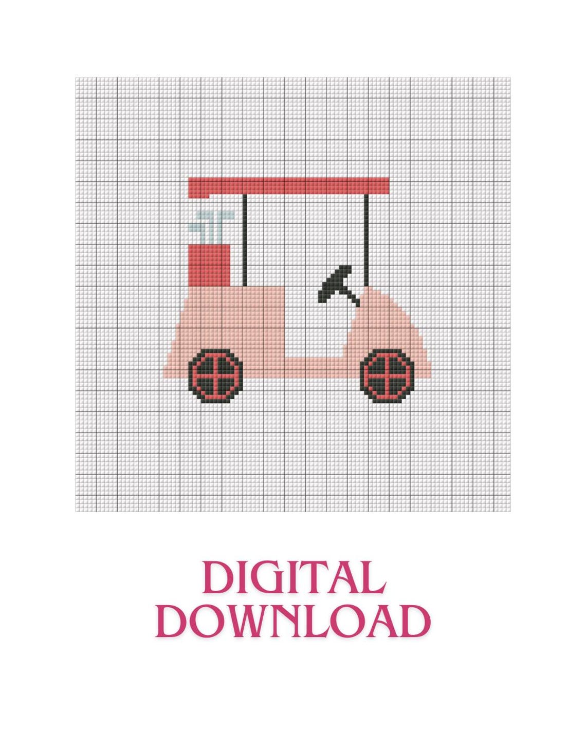 Golf Cart Needlepoint Design | Digital Download - Etsy