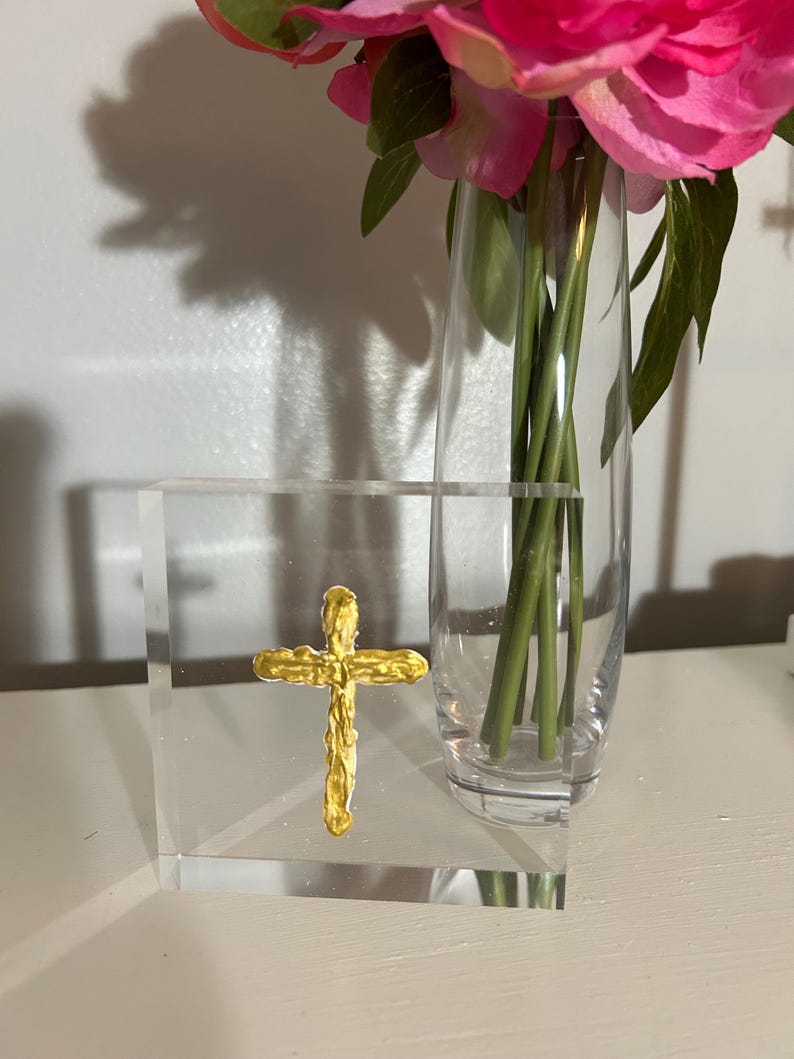 Acrylic Cross Block | Tabletop Art | Christmas Gift | Baptism Gift ...
