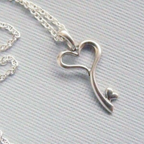 Heart Key Necklace - Etsy