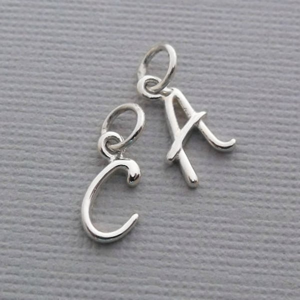 Sterling Silver Letters Charms - Etsy