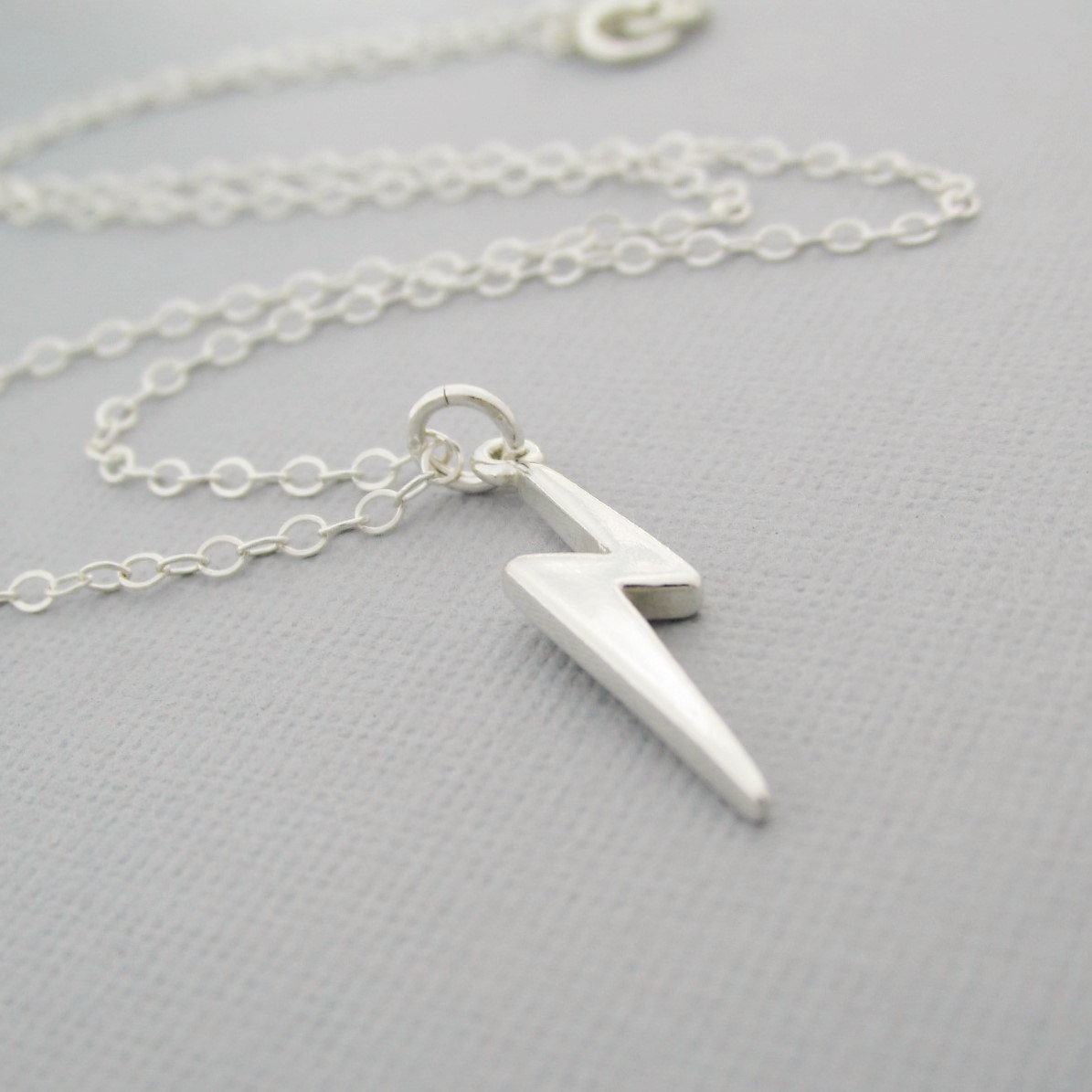 Silver Lightning Bolt Necklace Sterling Silver Lightning Bolt - Etsy