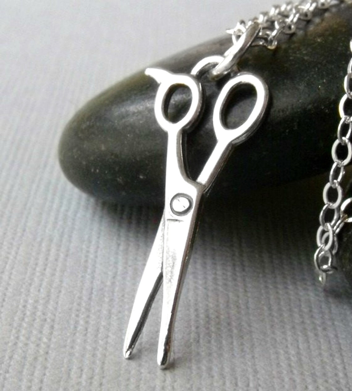 Sterling Silver Scissors Charm Necklace Hairdressers - Etsy