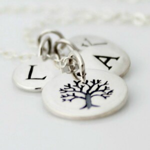 Personalized Family Tree Initial Charm Necklace Personalized - Etsy