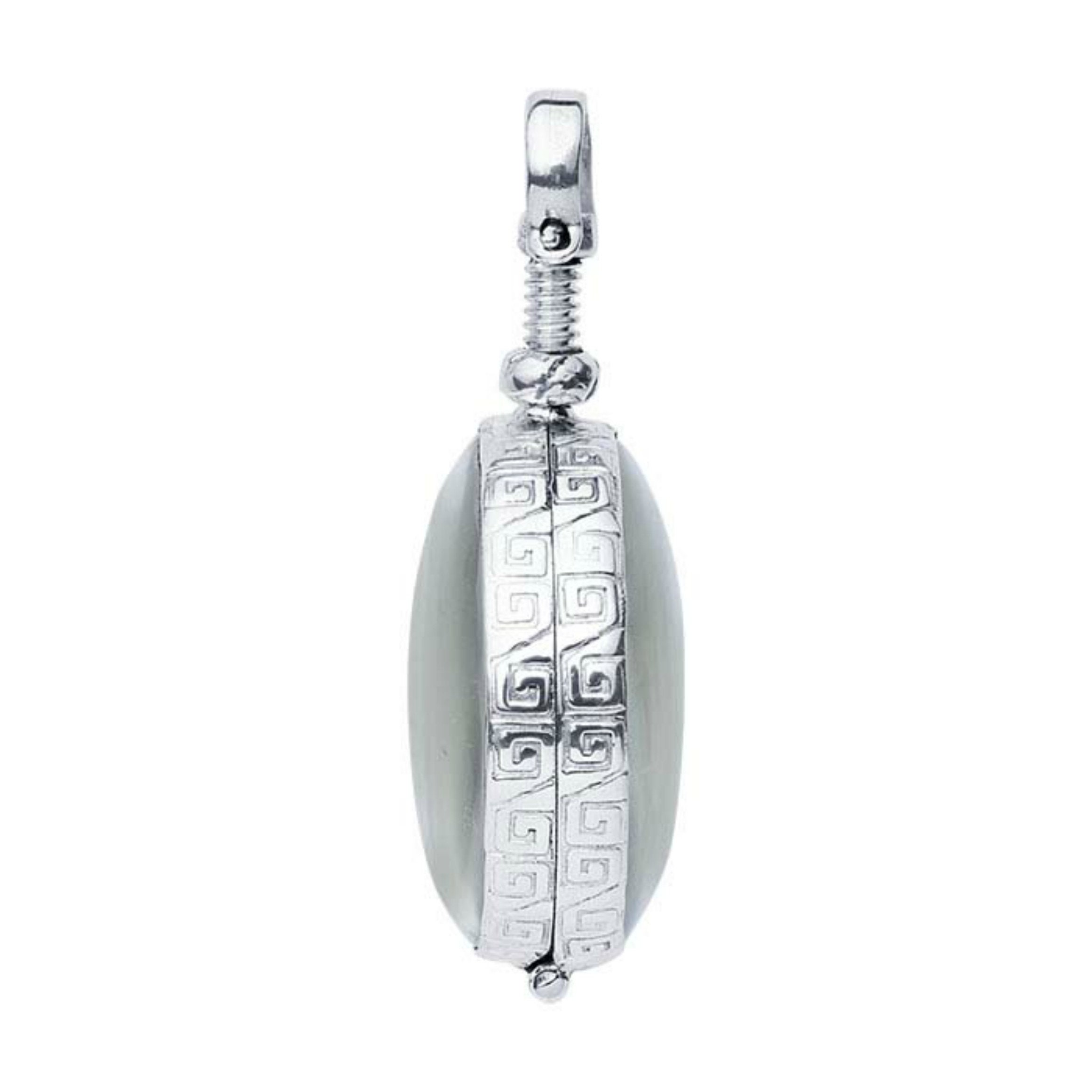 Sterling Silver Glass Locket Necklace Unique Double Sided - Etsy UK