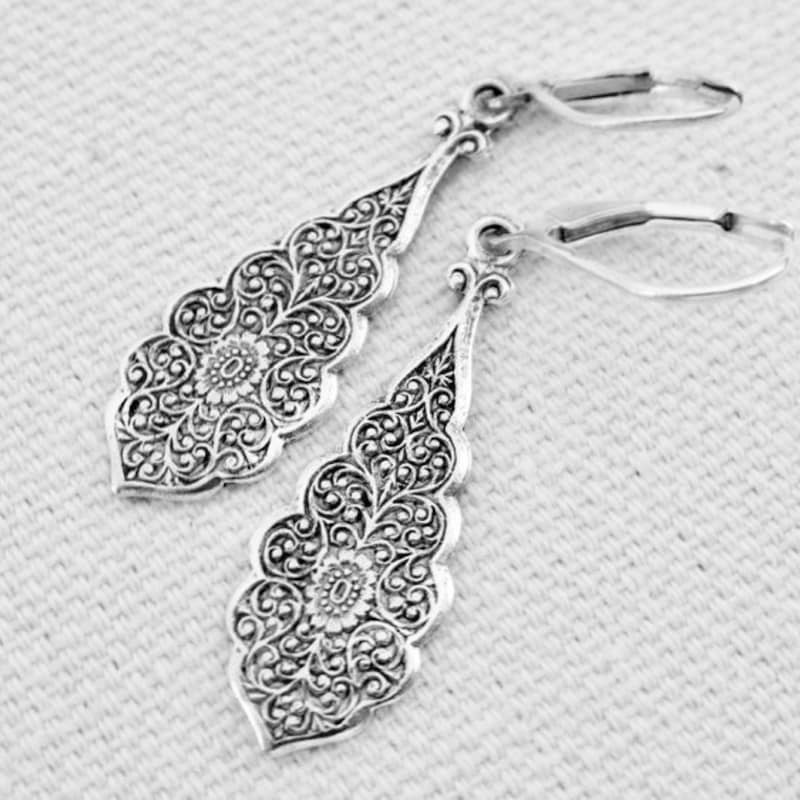 Silver Earrings - Etsy