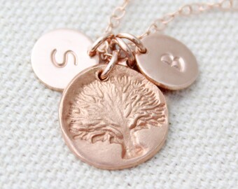 Personalized Family Tree Initial Charm Necklace Personalized | Etsy