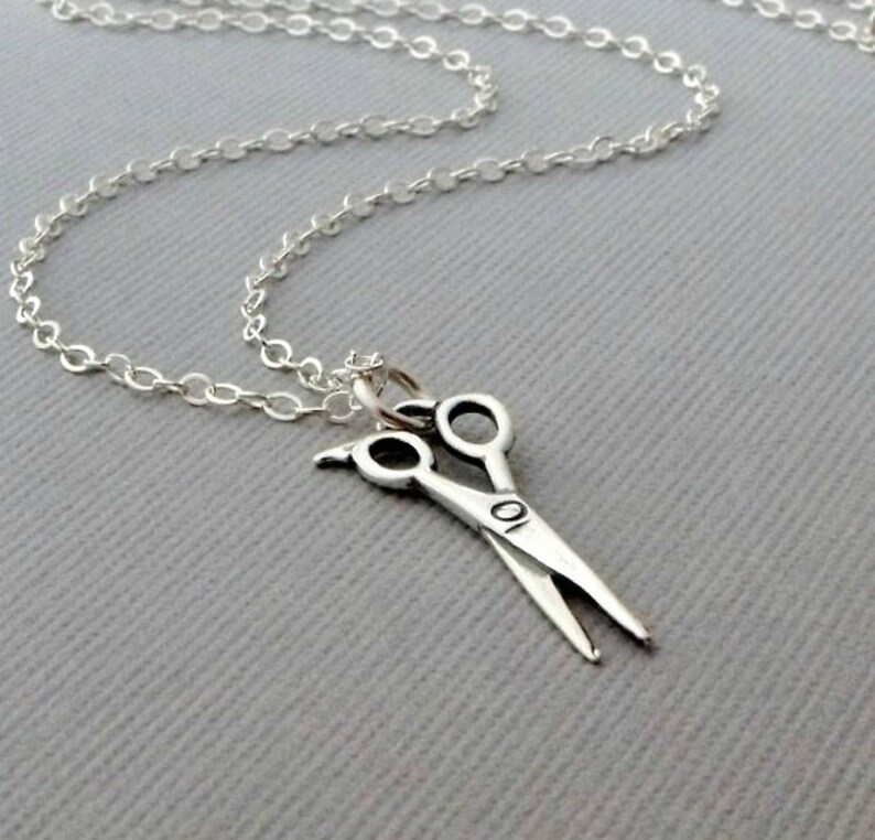 Sterling Silver Scissors Charm Necklace Hairdressers - Etsy