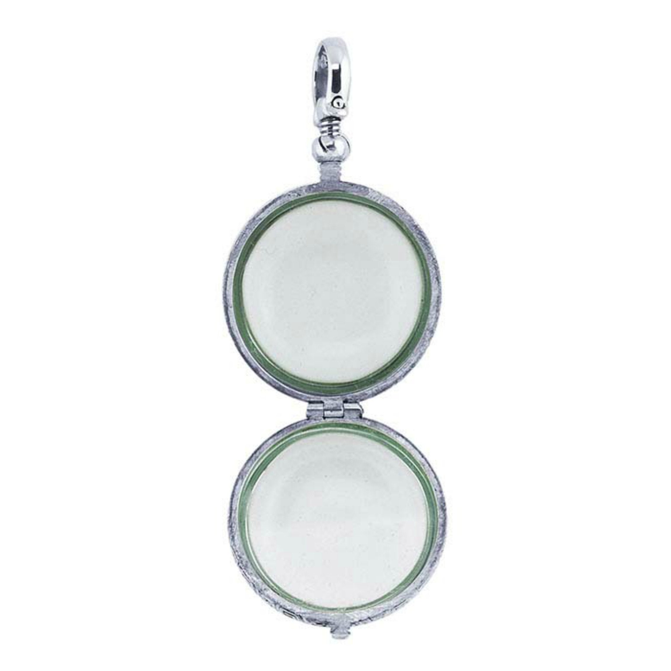 Sterling Silver Glass Locket Necklace Unique Double Sided - Etsy UK