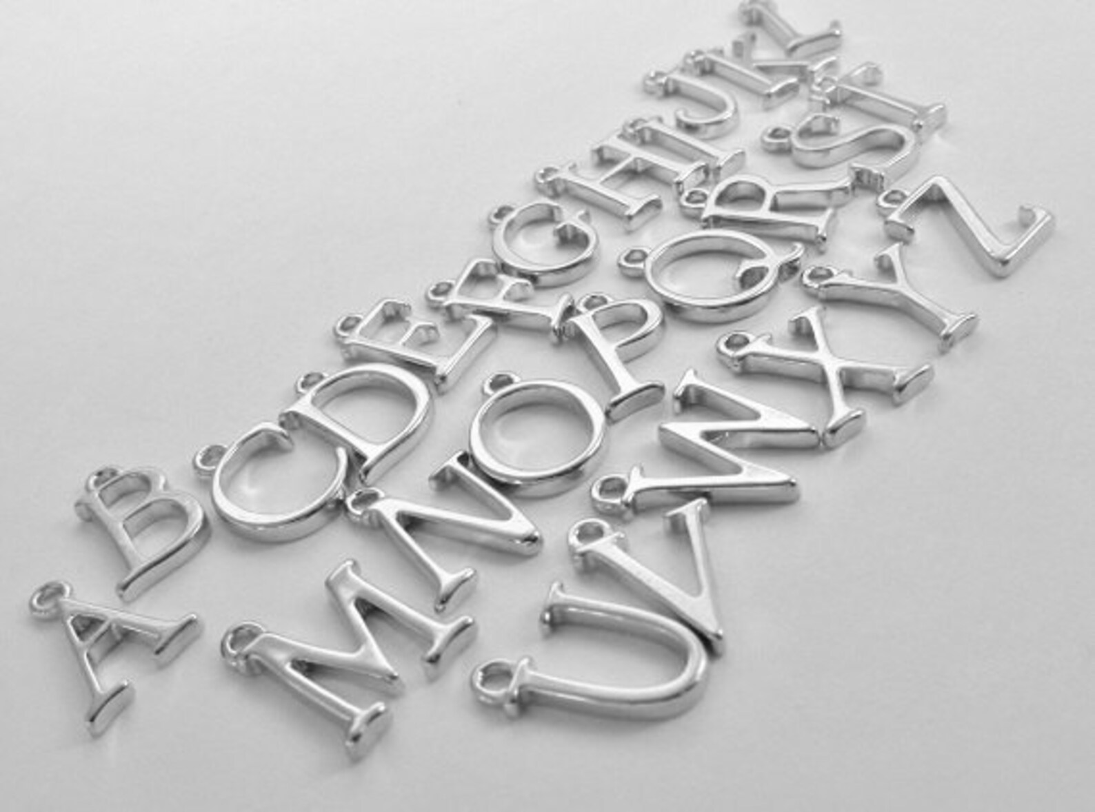 Silver Plated Letter Charm Silver Initial Charms Uppercase - Etsy