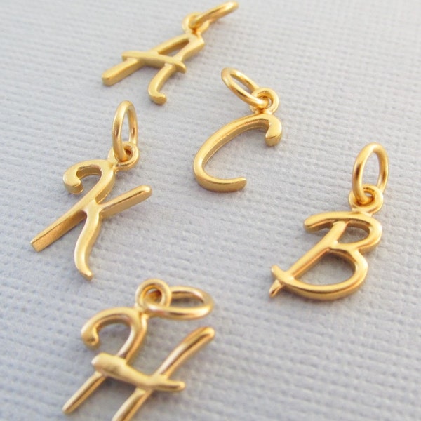 Gold Initial Charm - Etsy