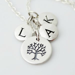 Personalized Family Tree Initial Charm Necklace Personalized - Etsy