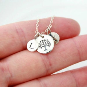 Personalized Family Tree Initial Charm Necklace Personalized - Etsy