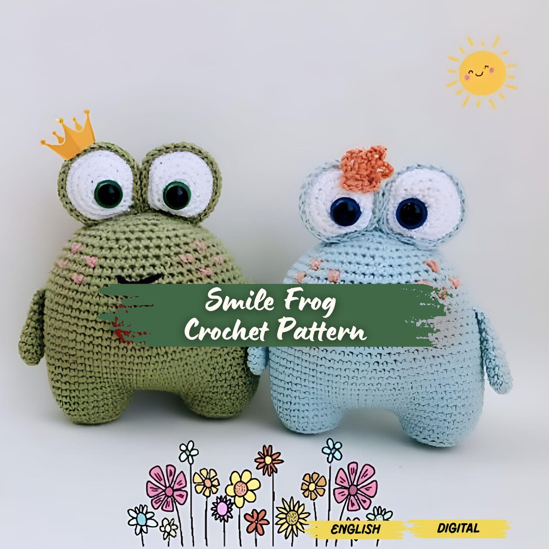 Smile Frog Crochet Pattern | Amigurumi Frog DIY, Cute Animal Crochet ...