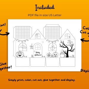 Halloween House Paper Craft, 3D Paper House Template, Spooky Halloween ...