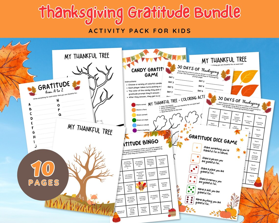 Thanksgiving Gratitude Bundle, Gratitude Activity for Kids ...