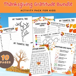 Thanksgiving Gratitude Bundle, Gratitude Activity for Kids ...