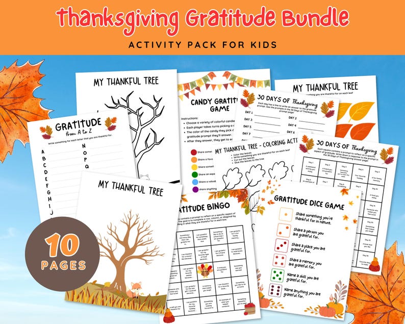 Thanksgiving Gratitude Bundle, Gratitude Activity for Kids ...