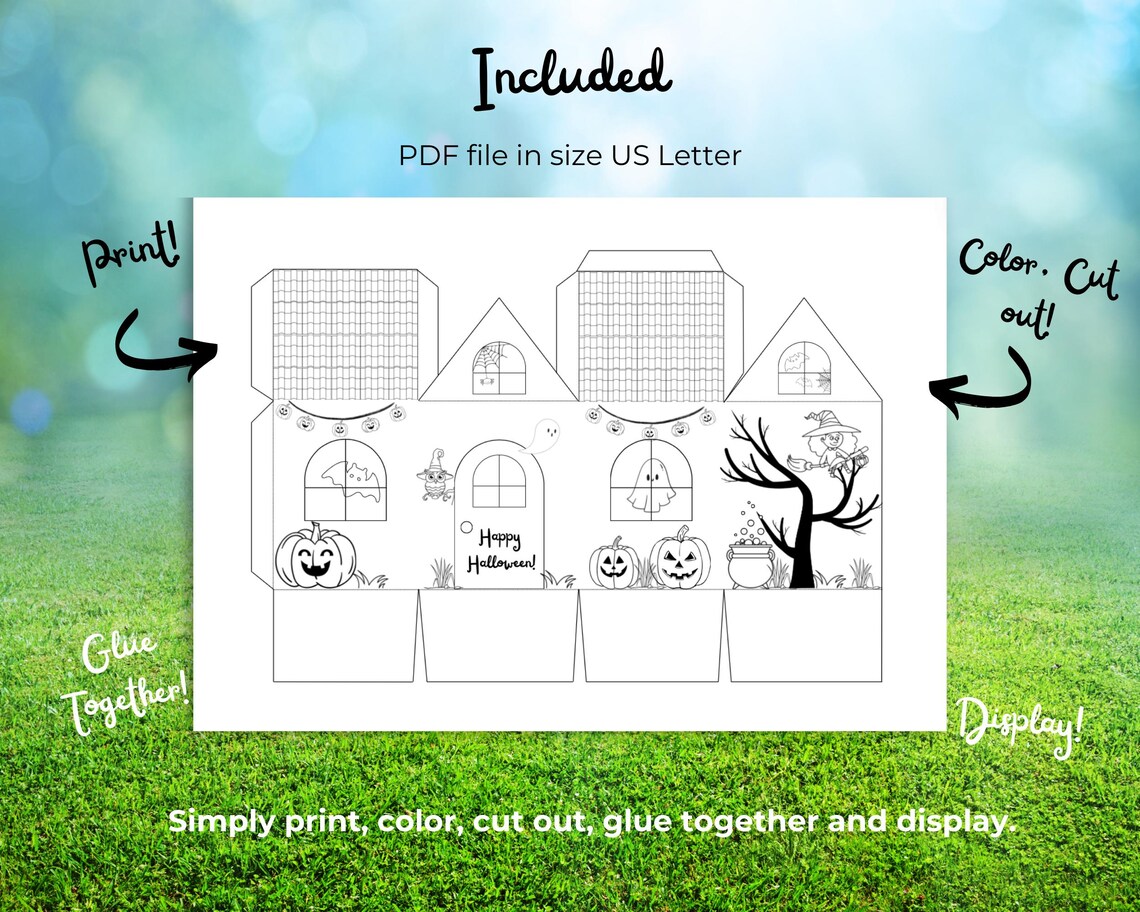 Fairy House Paper Craft, 3D Paper House Template, Cottage Core Fairy ...