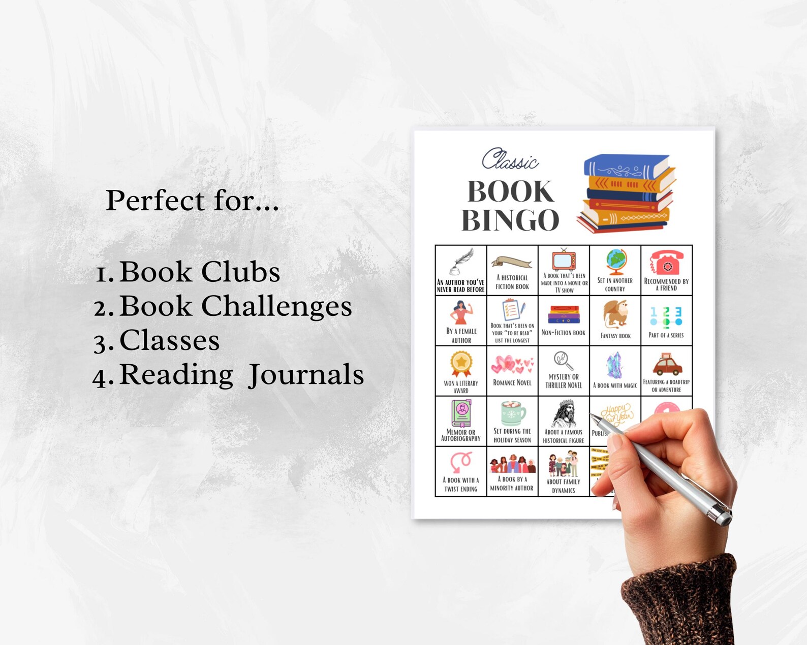 Book Bingo, Printable Journal Page, Book Challenge, Reading Challenge ...