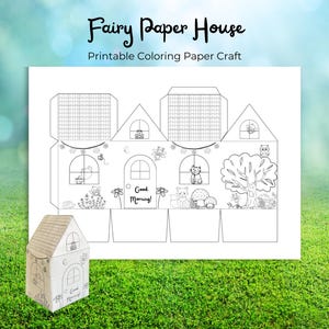 Fairy House Paper Craft, 3D Paper House Template, Cottage Core Fairy ...