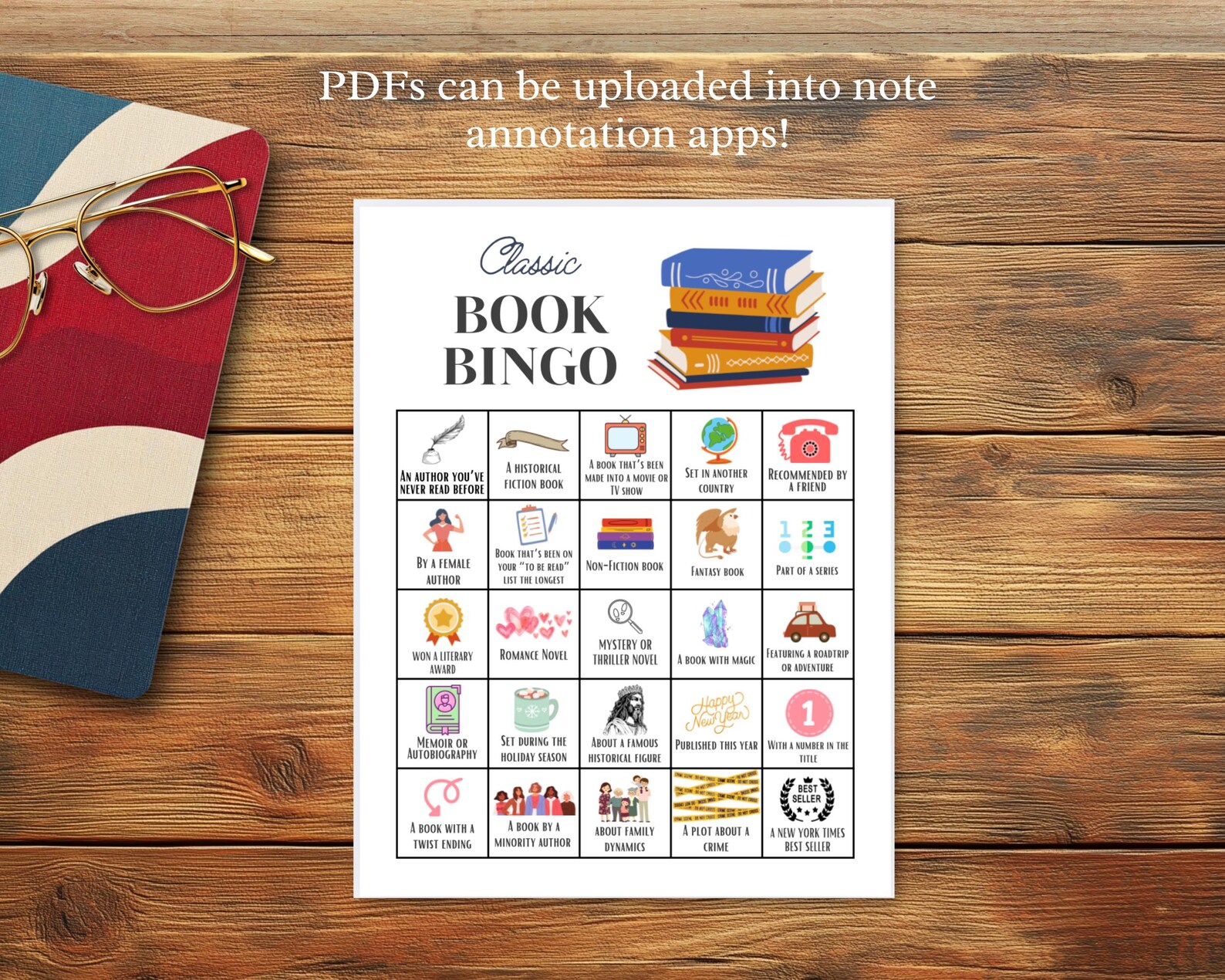 Book Bingo, Printable Journal Page, Book Challenge, Reading Challenge ...